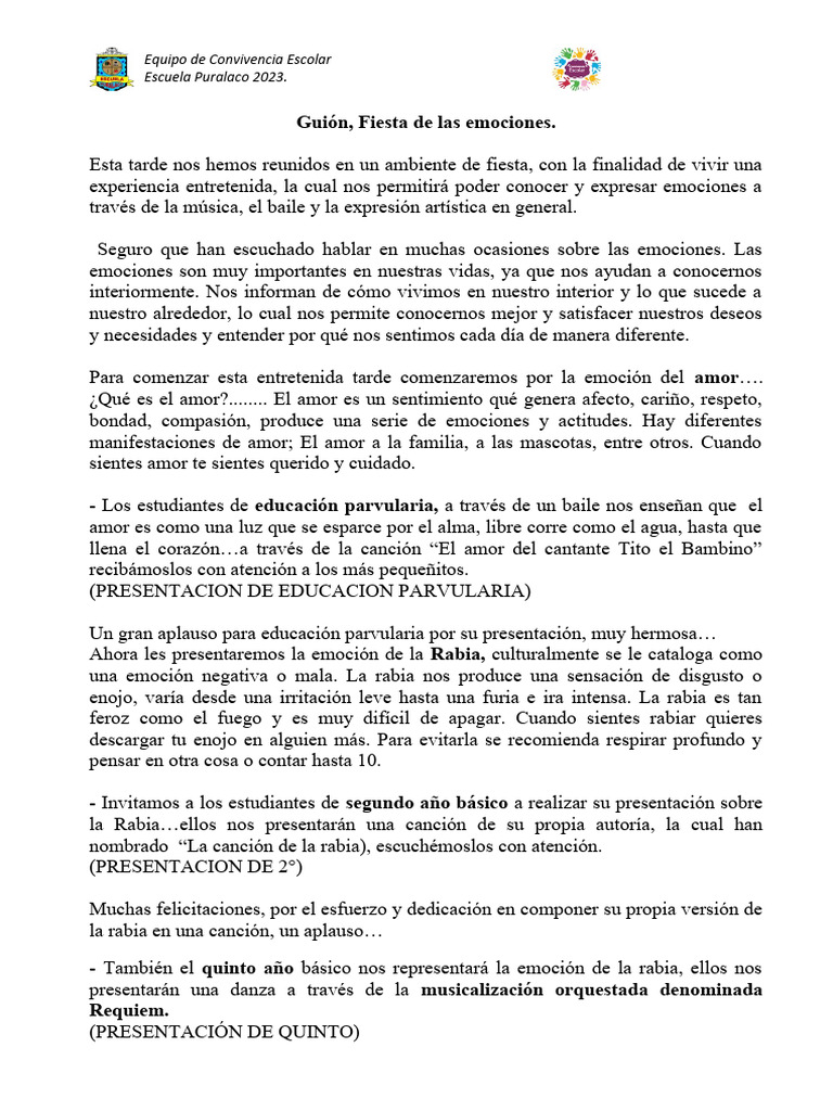 Programación Fiesta de Las Emociones | PDF | Amor | Las emociones