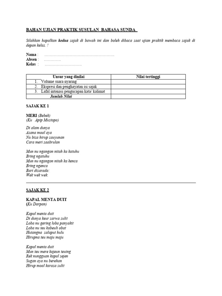Maca Sajak Sunda | PDF | Seni & Disiplin Bahasa | Puisi