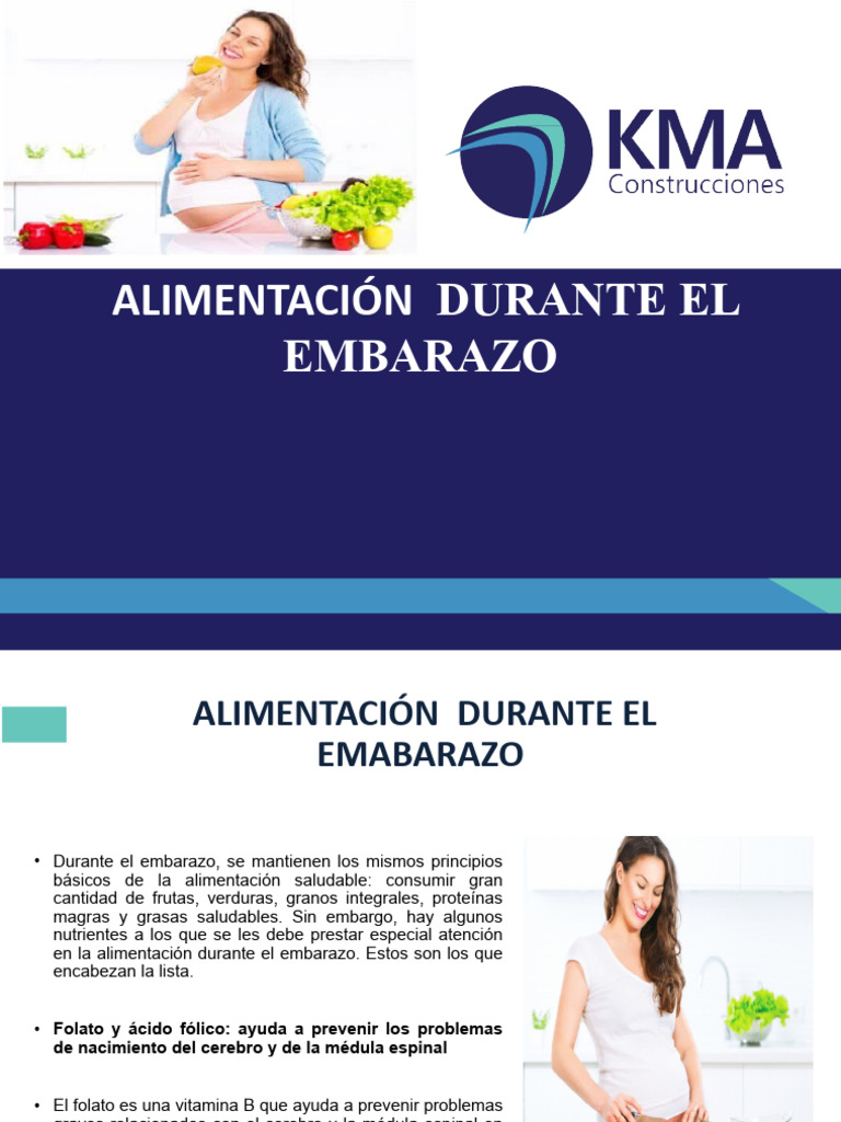 Presentacion Kma Alimentacion Durante El Embarazo | PDF | Calcio | El embarazo