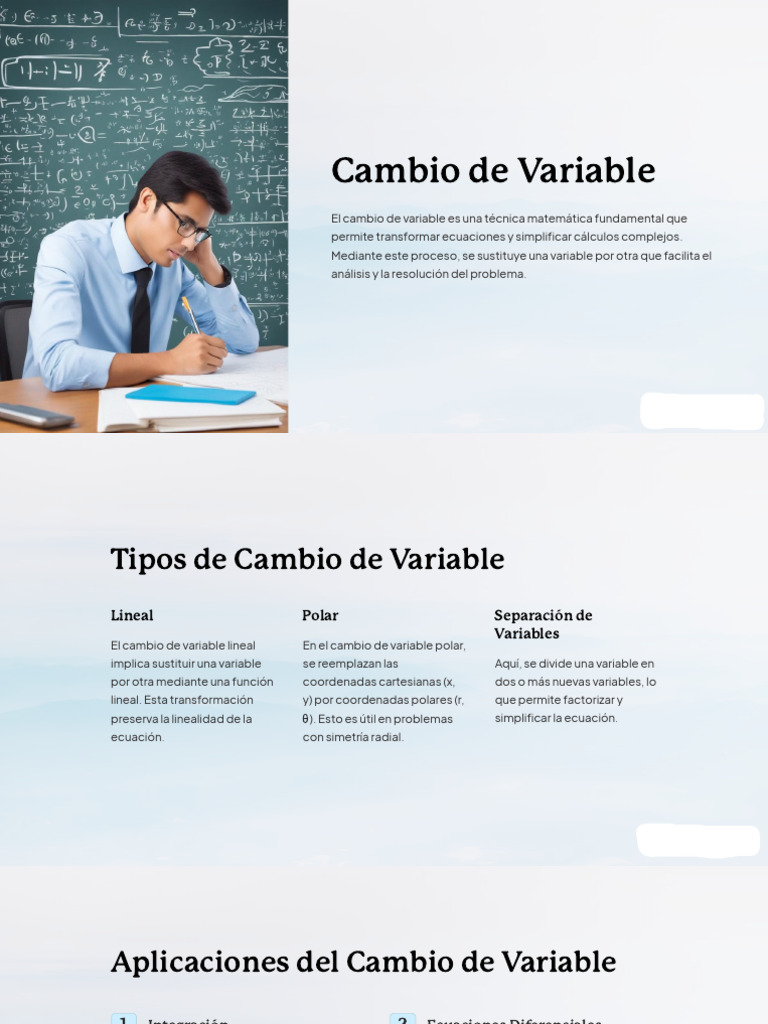 Cambio de Variable | PDF | Ecuaciones | Integral