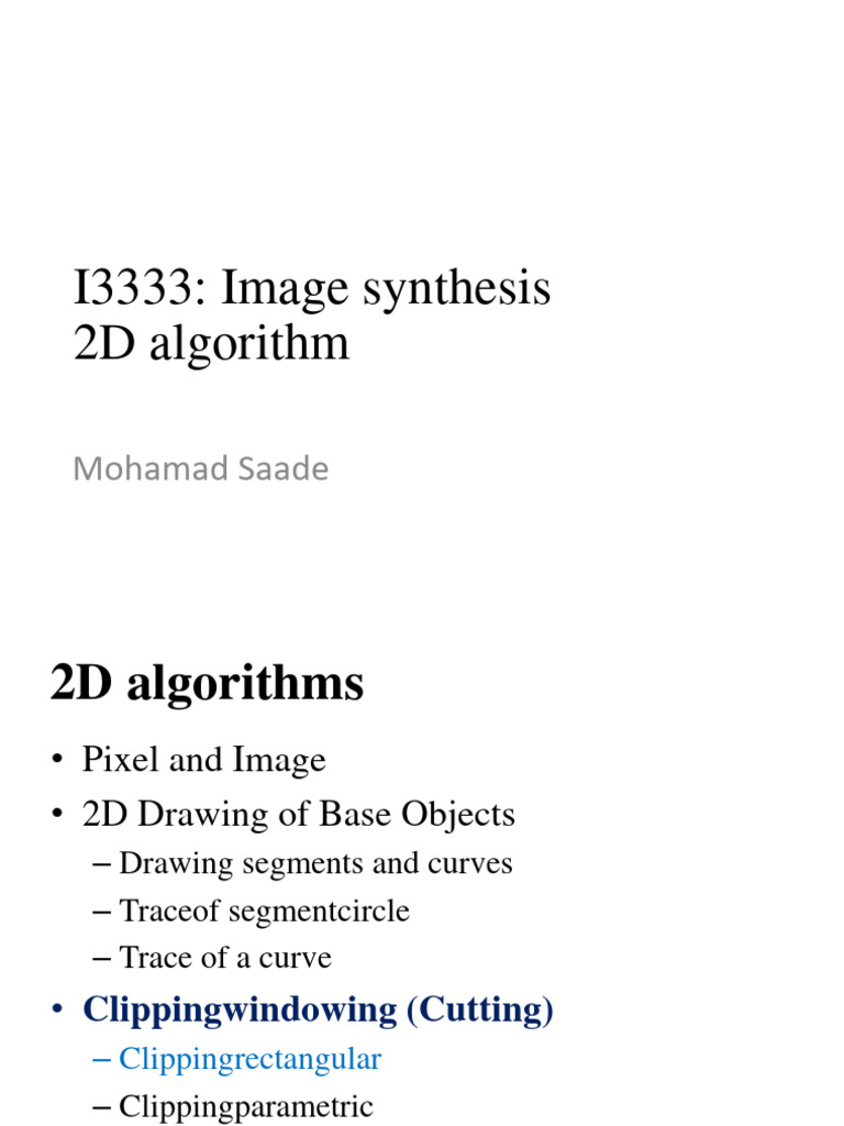 Chapitre 03 - Algo 2D Partie 4.fr - en | PDF | 2 D Computer Graphics ...