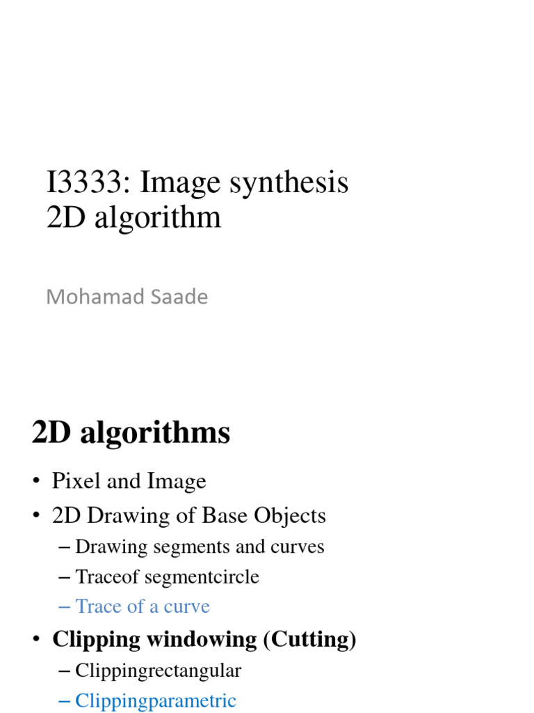 Chapitre 03 - Algo 2D Partie 3.fr - en | PDF | Curve | Matrix (Mathematics)