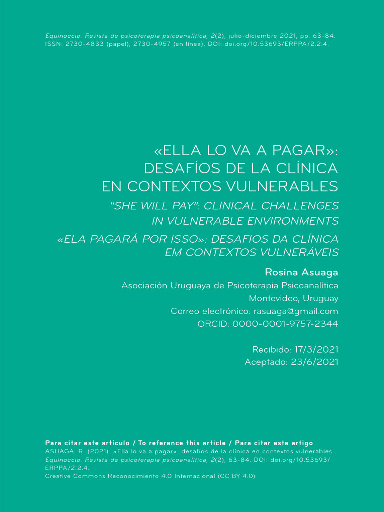 Desafíos Clínicos en Contextos Vulnerables | PDF | Psicoanálisis | Depresión (estado de ánimo)