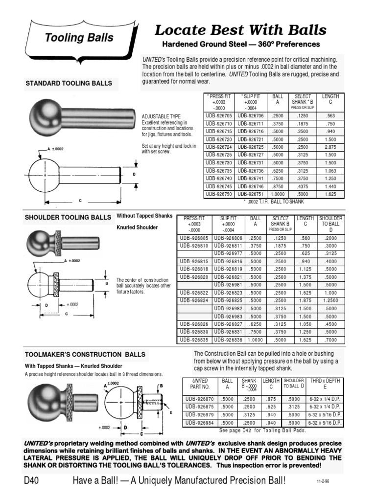 TOOLING BALL Catalog | PDF | Screw | Industrial Processes