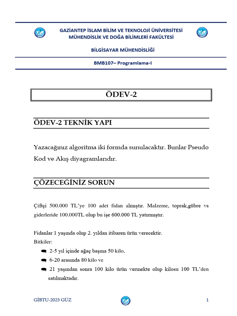 bmb107 2023 Odev2 Ve-Lab | PDF