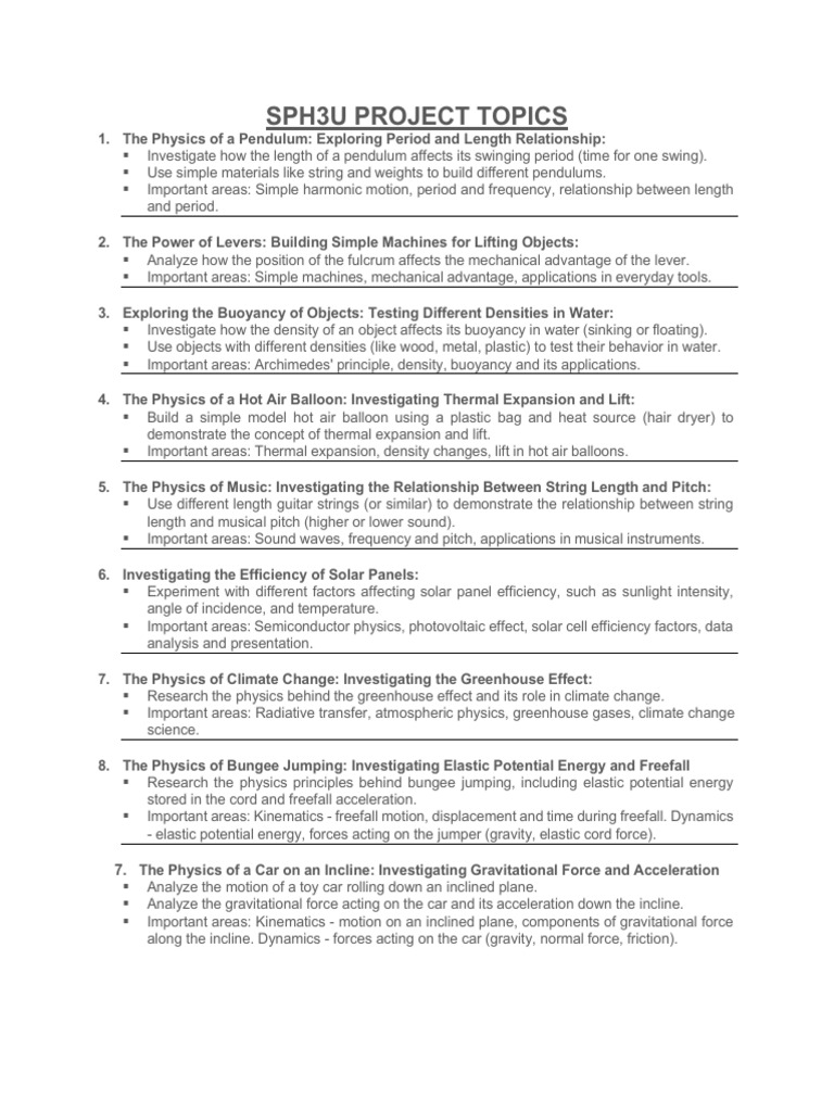 Grade 11 Physics Project | Download Free PDF | Force | Buoyancy