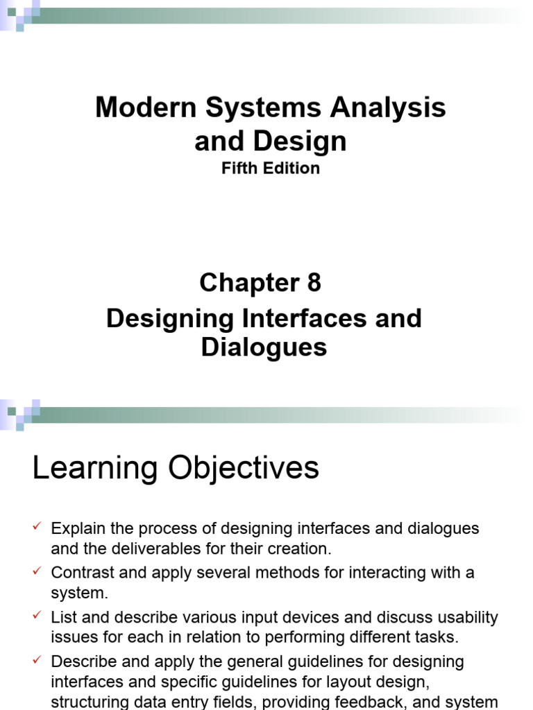 CHP 8 - Designing User Friendly Interface | PDF | Menu (Computing) | Human–Computer Interaction