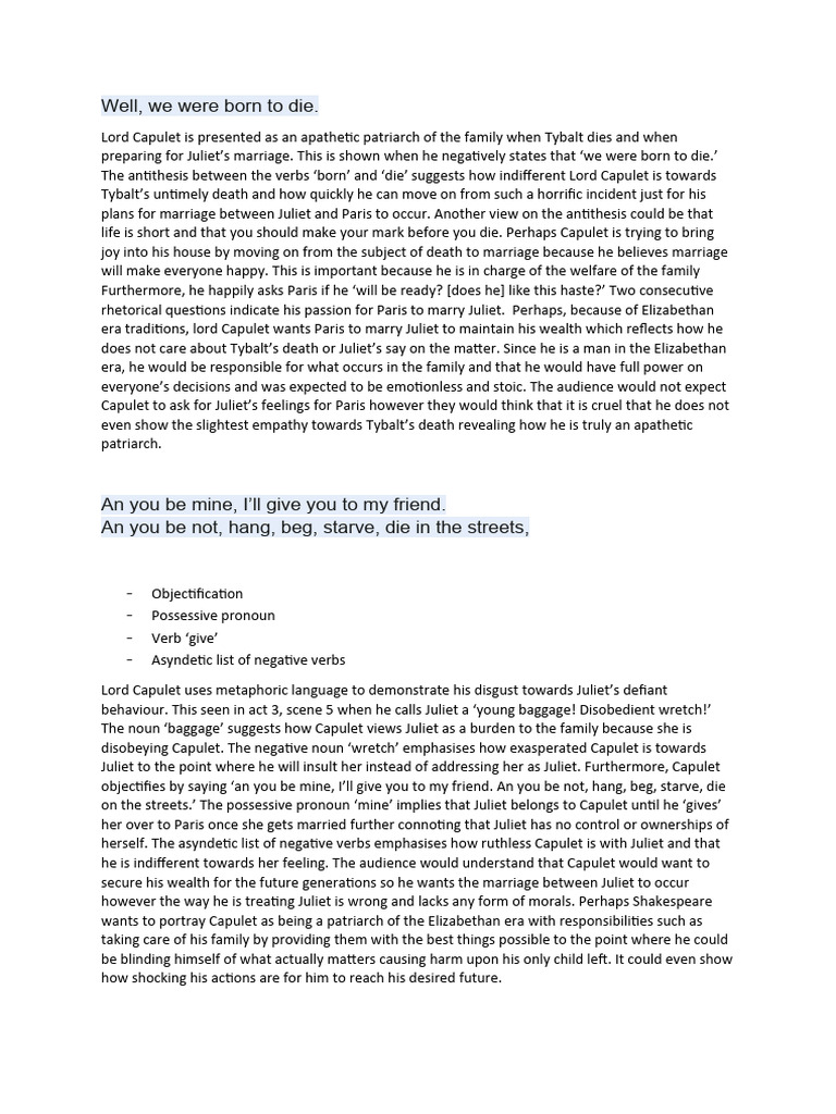 Lord Capulet | PDF | Characters In Romeo And Juliet | William Shakespeare