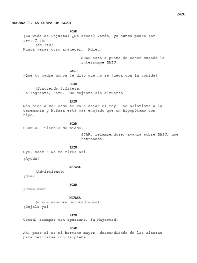 Zazu Escenas | PDF
