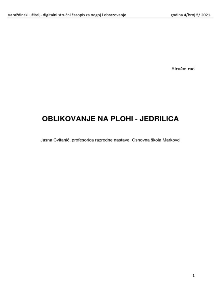 Jasna Oblikovanje Na Plohi Jedrilica 1 | PDF