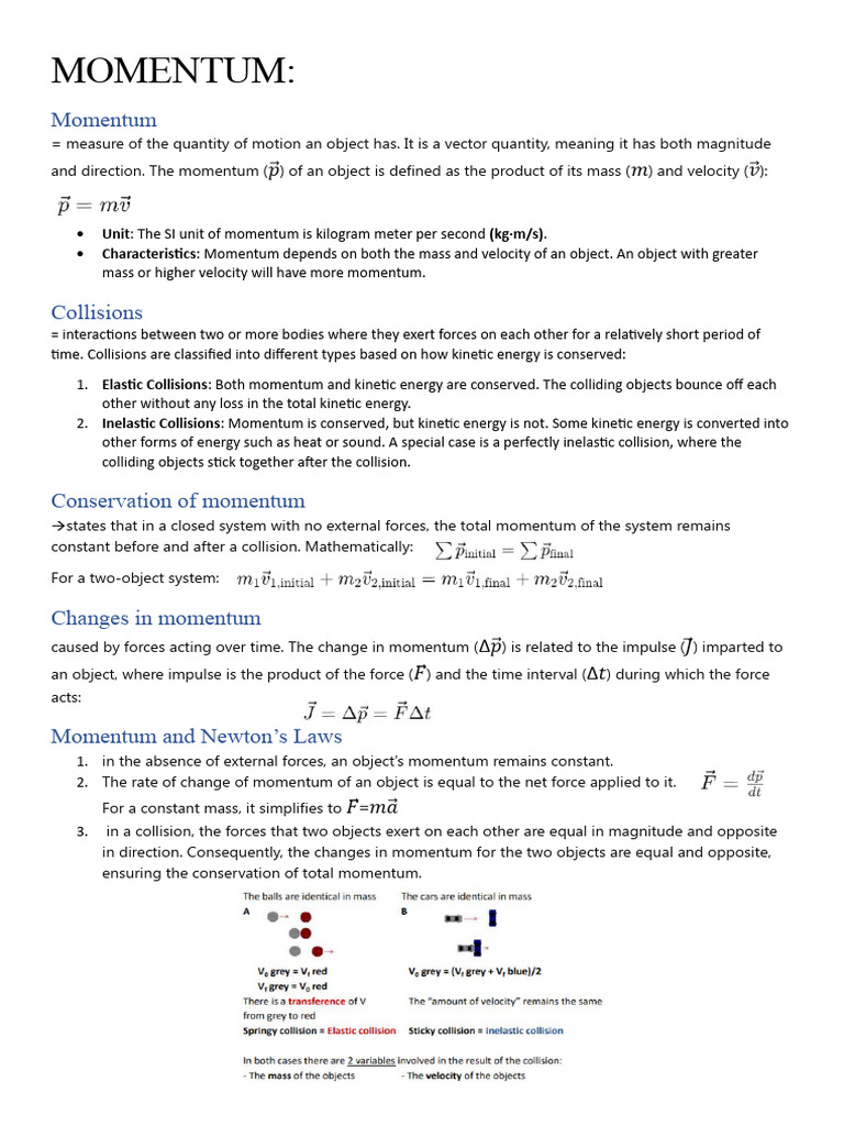 Understanding Momentum and Collisions | PDF