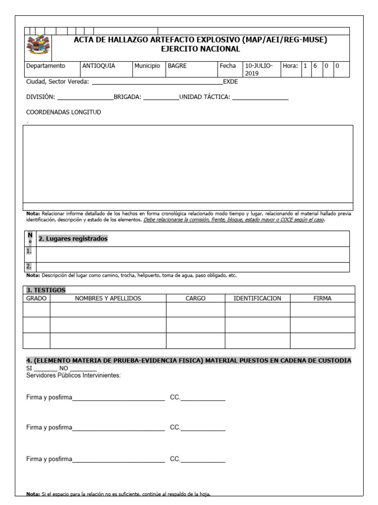 ACTA DE HALLAZGO AE | PDF