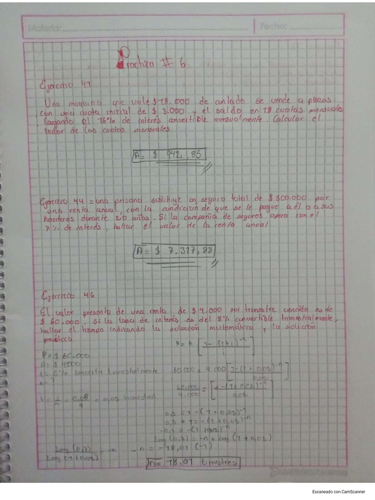 práctica 6 mate fin | PDF