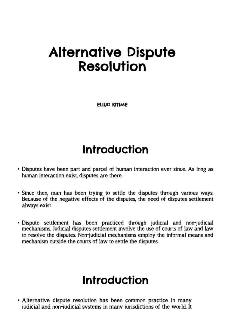 Alternative Dispute Resolution | PDF | Alternative Dispute Resolution | Dispute Resolution