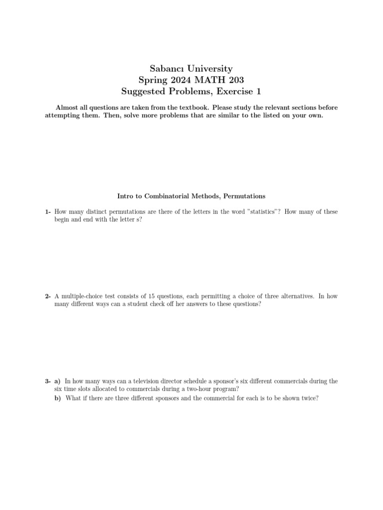 Exercise 1 | Download Free PDF | Probability | Probability Theory