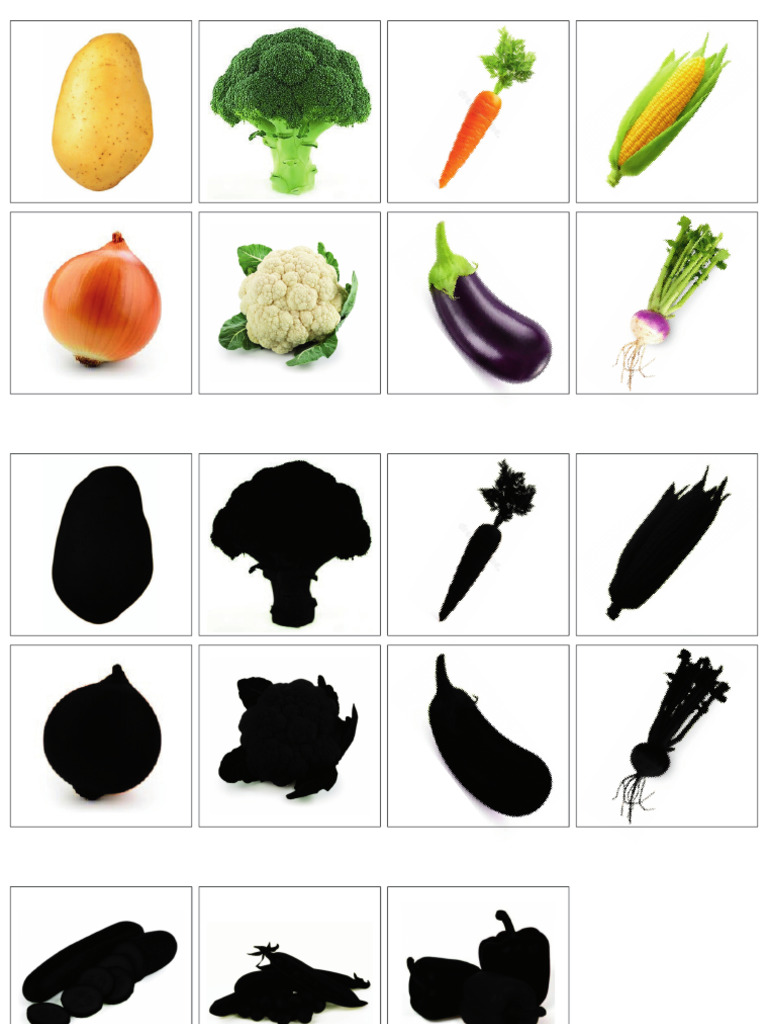 Vegetables Memory Game PDF | PDF