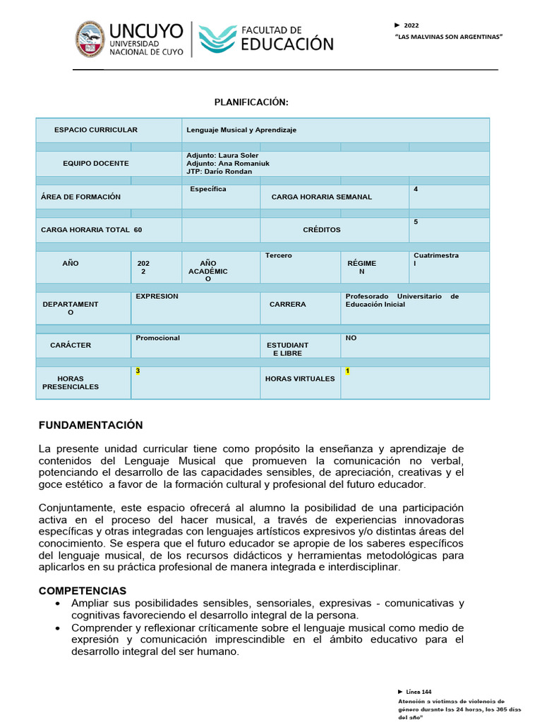 LMA planificacón 2022 | PDF | Educación de la primera infancia | Maestros