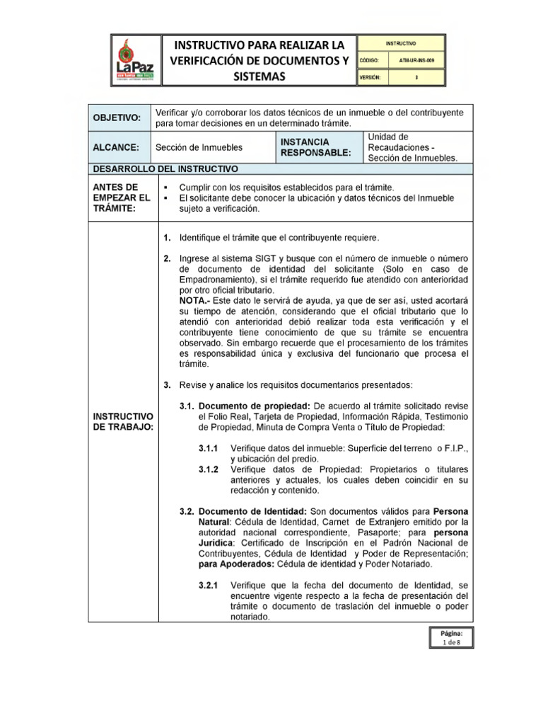 INS 009 V3 Mauge Instructivo | PDF | Documento de identidad | Gobierno