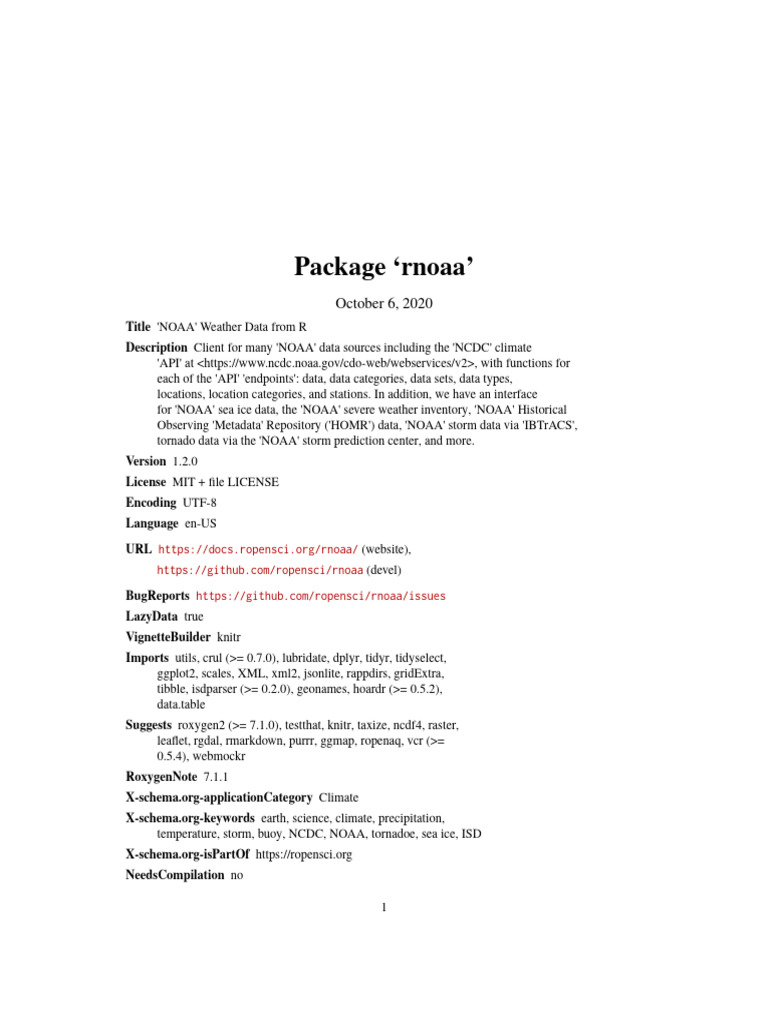R Interface for NOAA Weather Data | PDF | Parameter (Computer ...