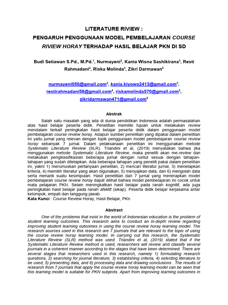 Pengaruh Course Review Horay pada PKN | PDF