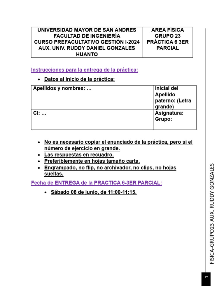 Fisica-Prefa G-23 Practica6 1-2024-Preg | PDF | Masa | Fricción