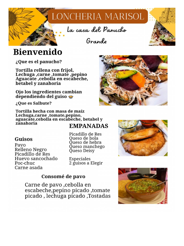 Marisol Menu | PDF
