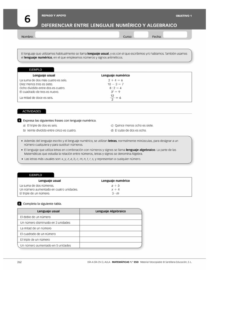 Algebra Mates 1º Eso | PDF