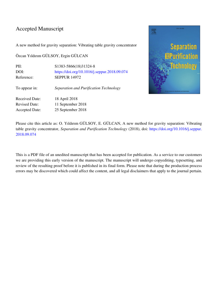 10 1016@j Seppur 2018 09 074 | PDF | Minerals | Ore