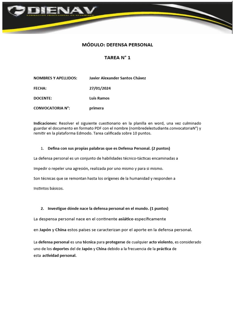 Defensa Personal: Conceptos y Prácticas | PDF | Autodefensa