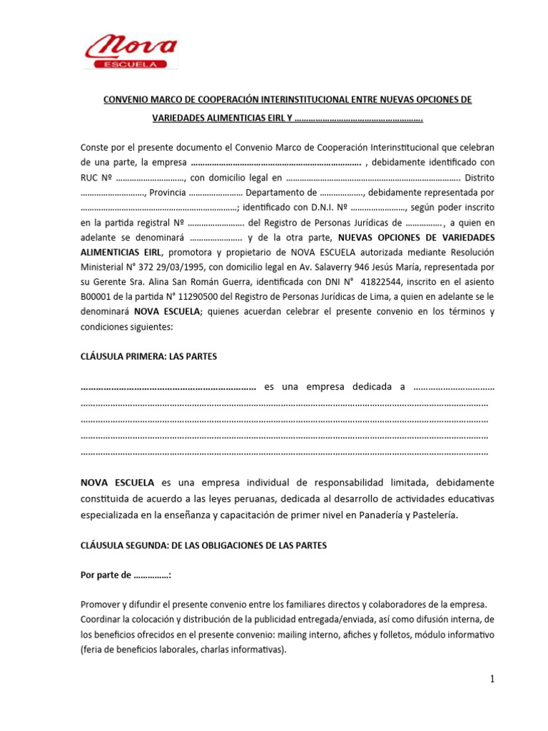 Formato de Convenio - Incluye Items Empleabilidad | PDF