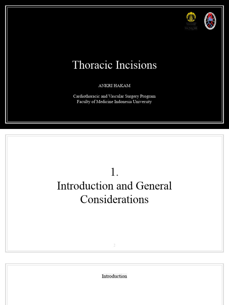 Thoracic Incisions Overview | PDF | Thorax | Anatomy