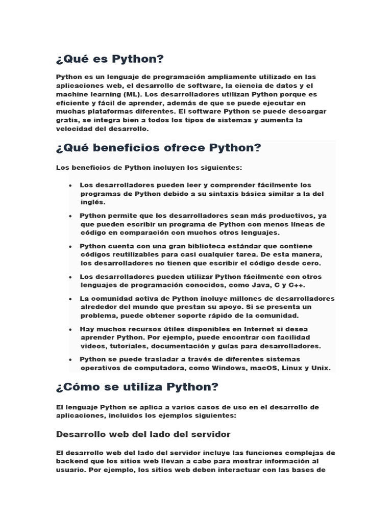 Qué Es Python | Descargar gratis PDF | Python (lenguaje de programación ...