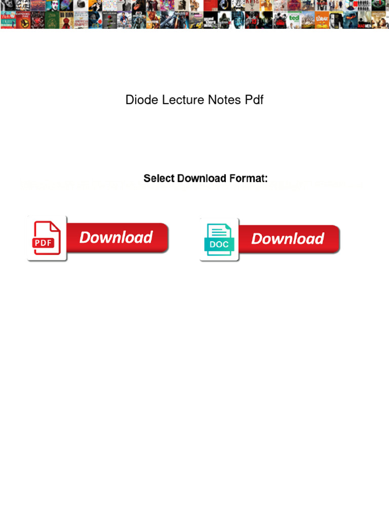 Diode Lecture Notes PDF | PDF | Diode | P–N Junction