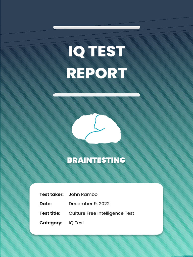 63931c13b98f773f8033e04c - IQ Test Report Sample - John Rambo | PDF ...