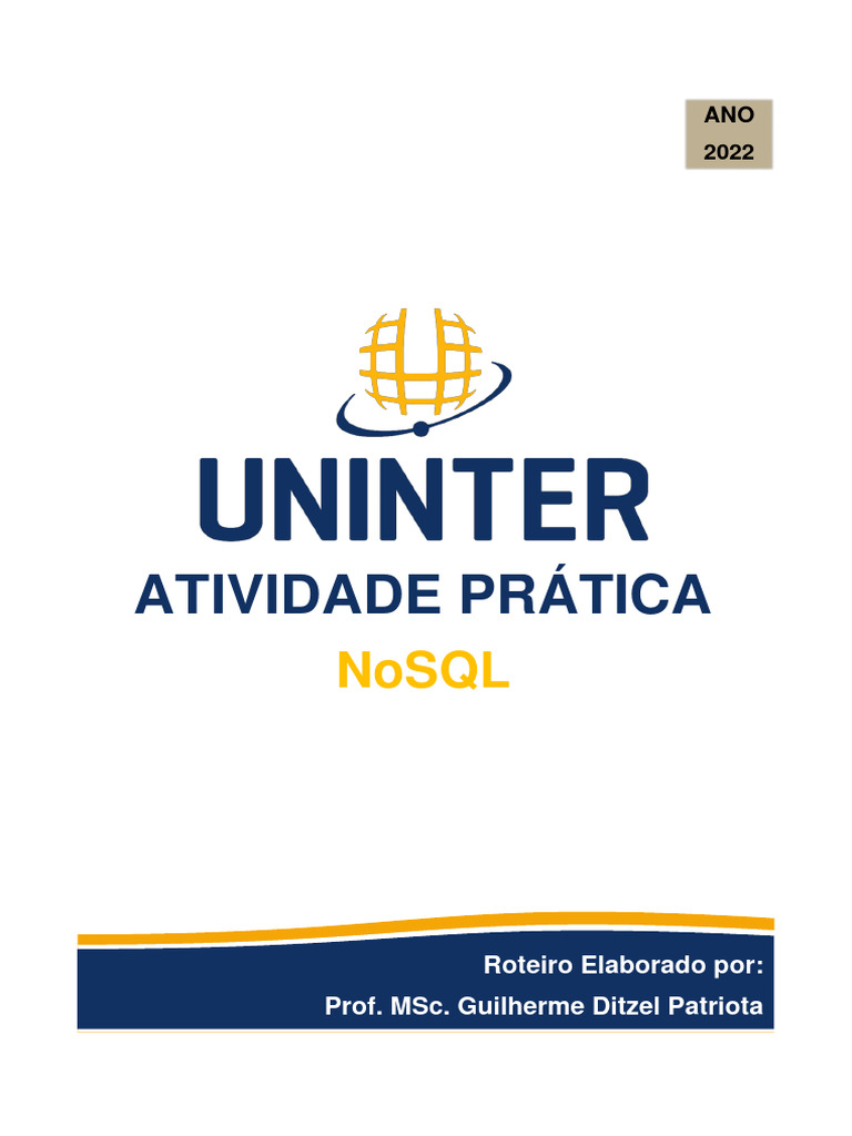 AP - Roteiro de Atividade Pratica de NoSQL - 2022 | PDF | No SQL | Hashtag