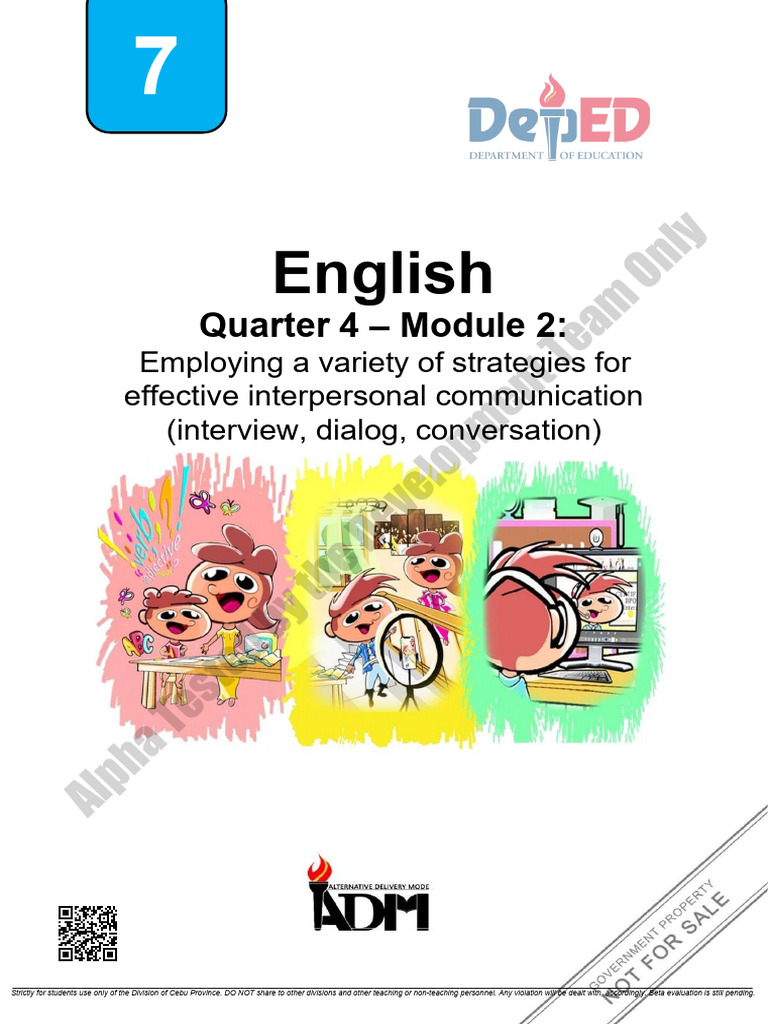 English 7 Q4 Module 2 Effective Interpersonal Communication | PDF | Communication ...