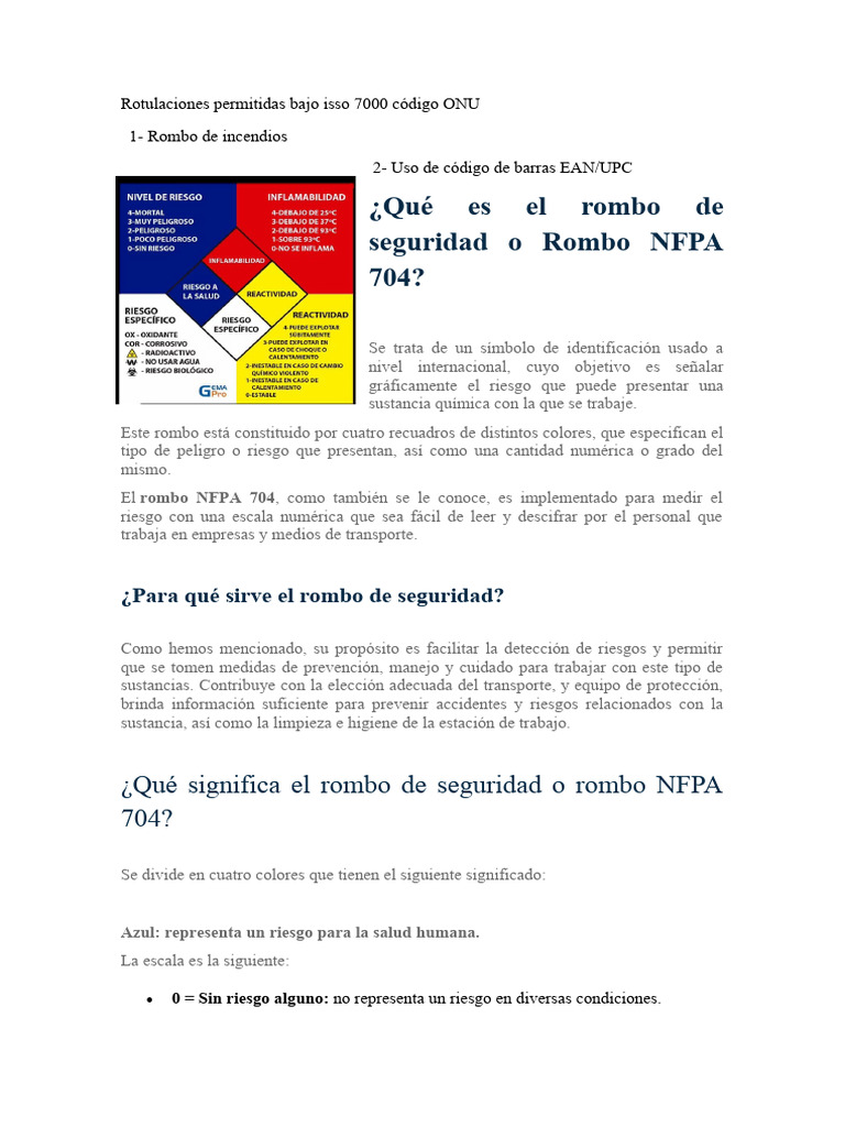 Rombo de Incendios | PDF | Código de barras | Código Universal de Producto