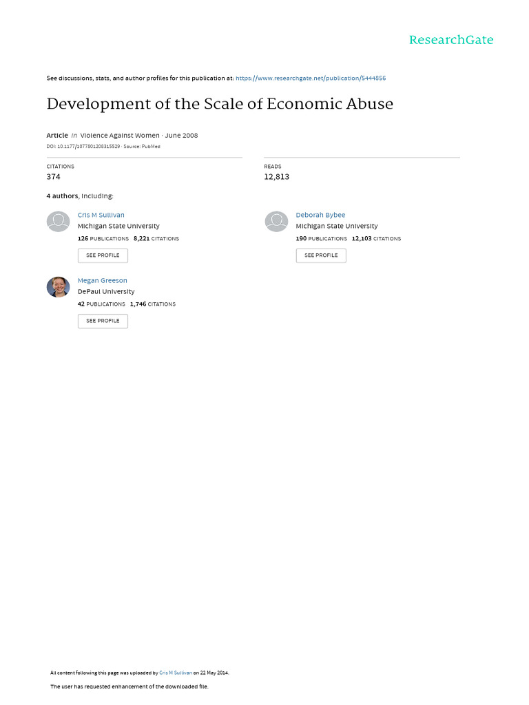 Scale of Economic Abuse Development | PDF | Principal Component ...