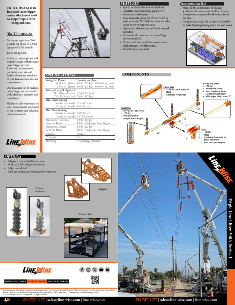 LineWise Triple Line Lifter 500A Series 1 | PDF | Crane (Machine ...