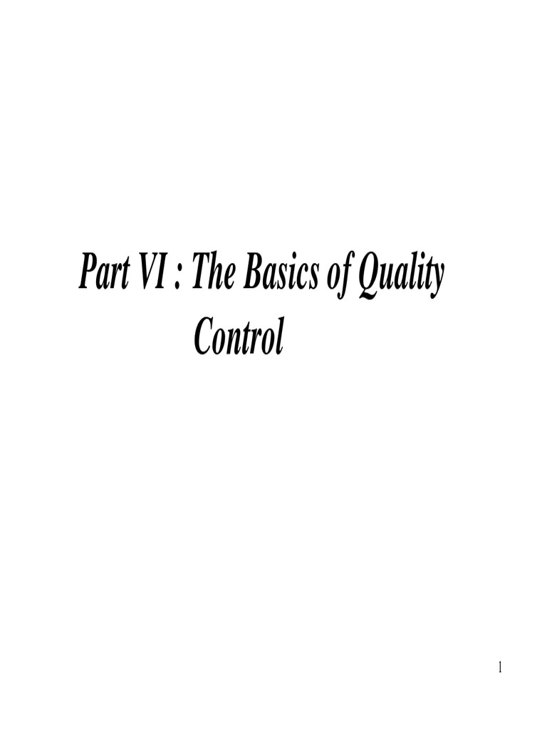 Quality Control Chapters 1-2 | PDF | Leadership | Safety
