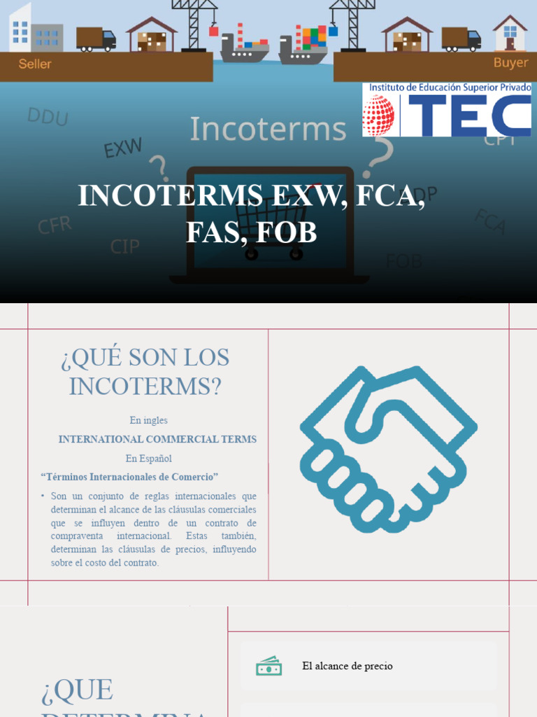 INCOTERMS EXW,FCA,FAS,FOB-2 | Descargar gratis PDF | Comercio | Economias