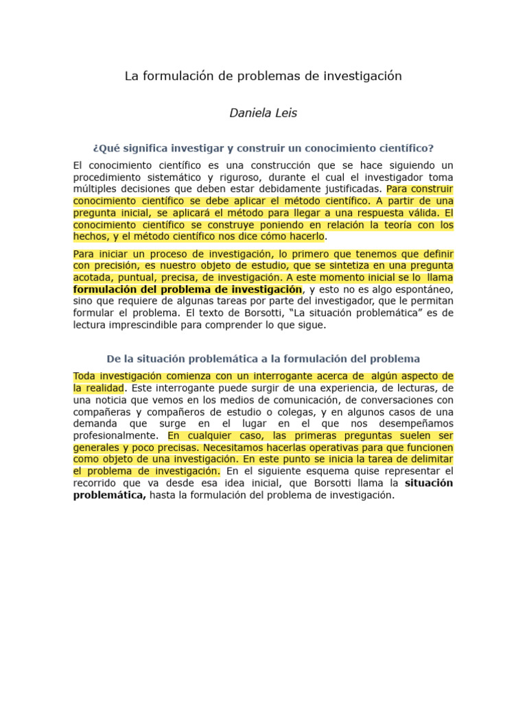 Leis - La Formulación de Problemas de Investigación | PDF ...