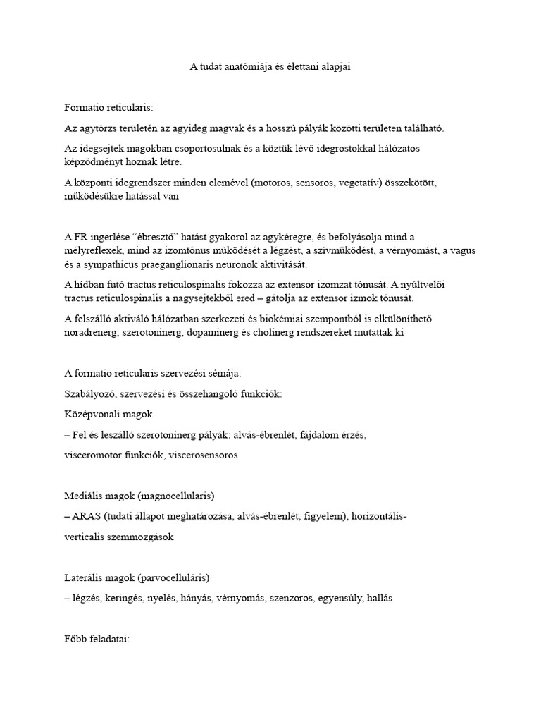 A Tudat Anatómiája És Élettani Alapjai | PDF