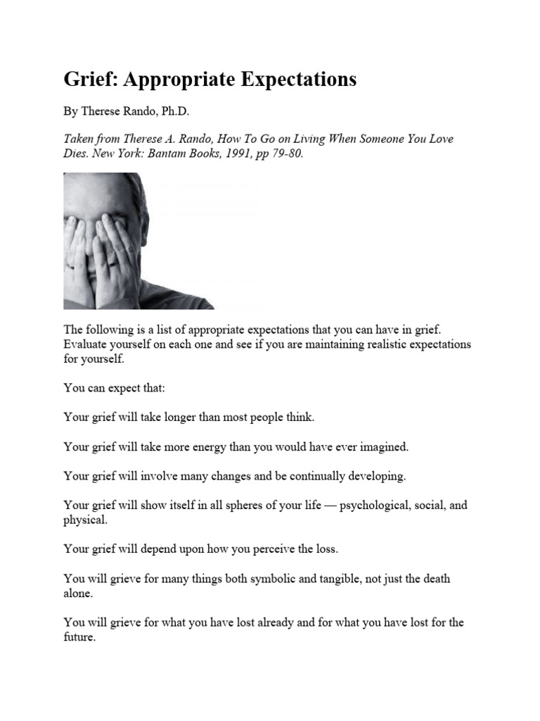 Appropriate - Expectations - For - Your - Grief GUIDE | PDF | Grief ...