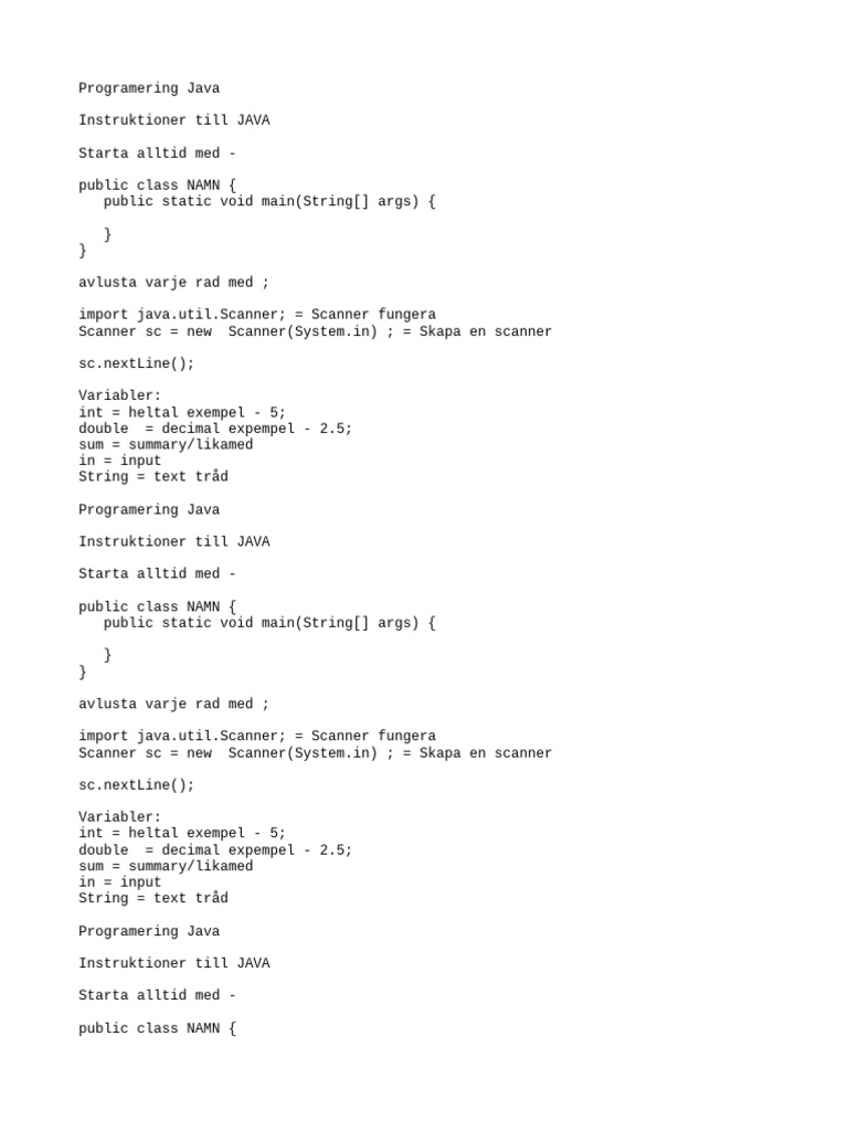 JAVA Kodning | PDF