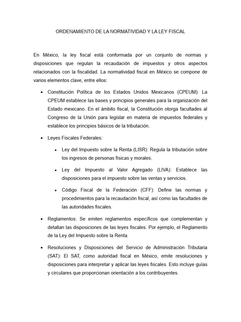 Normatividad Fiscal en Mexico | PDF | Impuestos | México