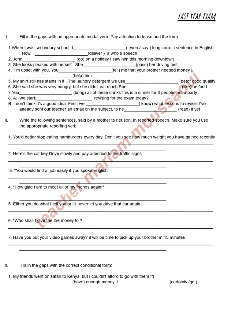 s2 Final Exam Last Year Exam | PDF