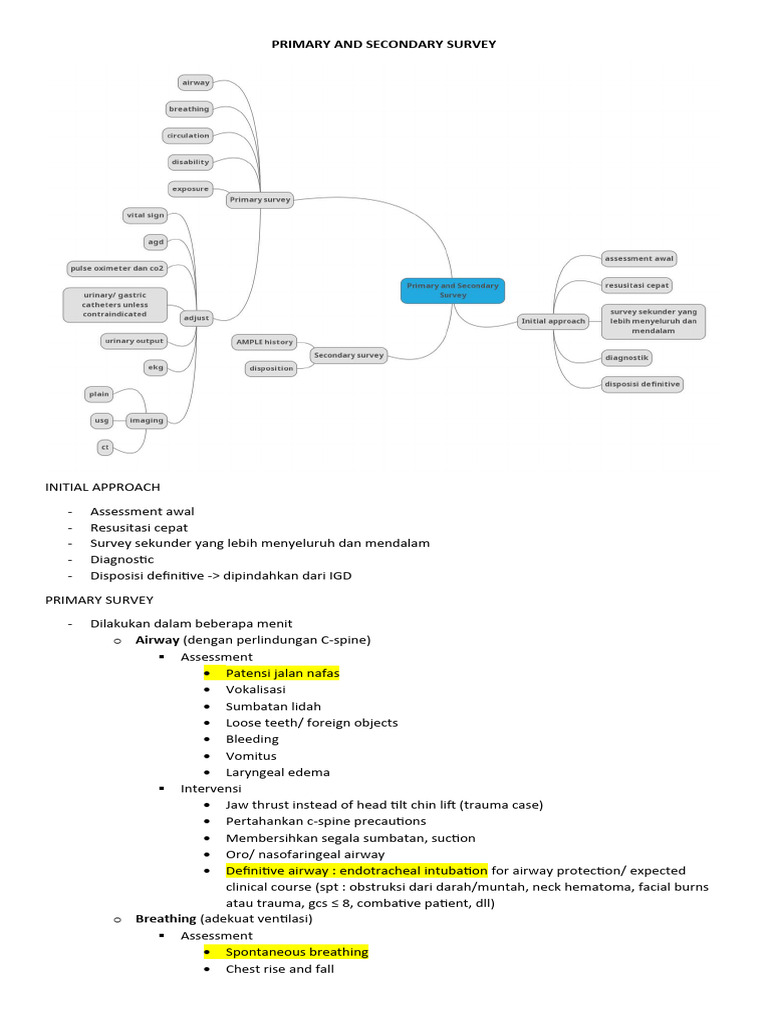 Primary And Secondary Survey Pdf