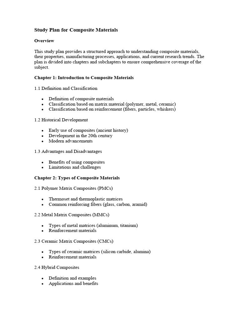 Comprehensive Study Plan for Composites | PDF | Composite Material ...