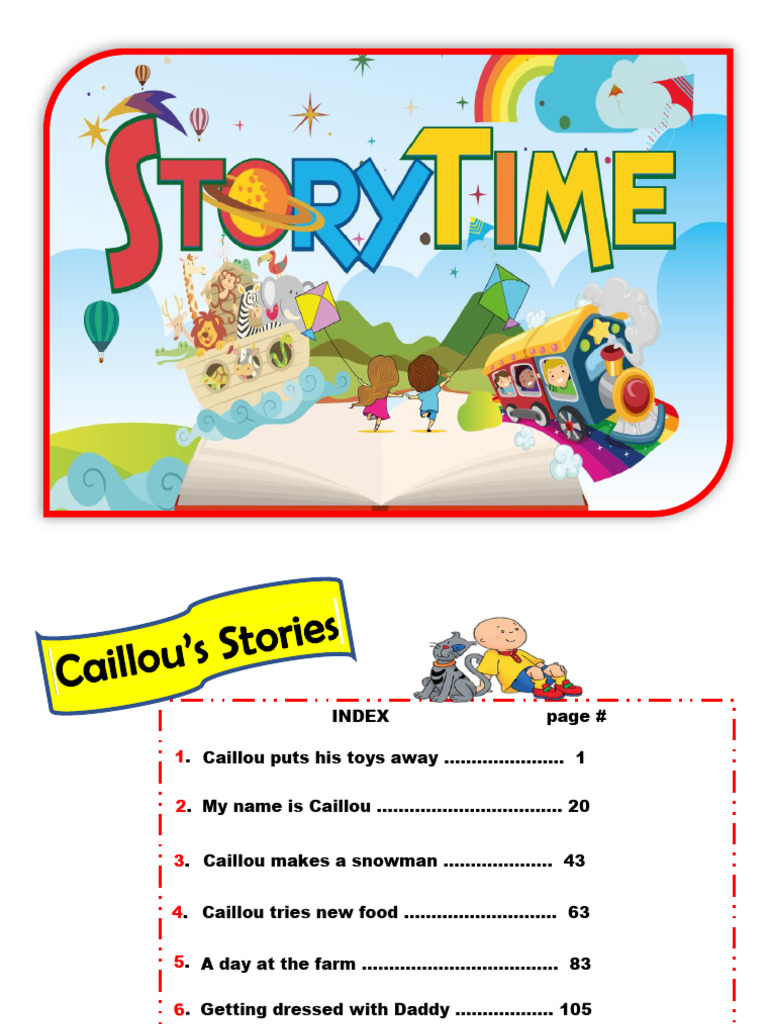 Caillou's Adventures and Vocabulary Activities | PDF